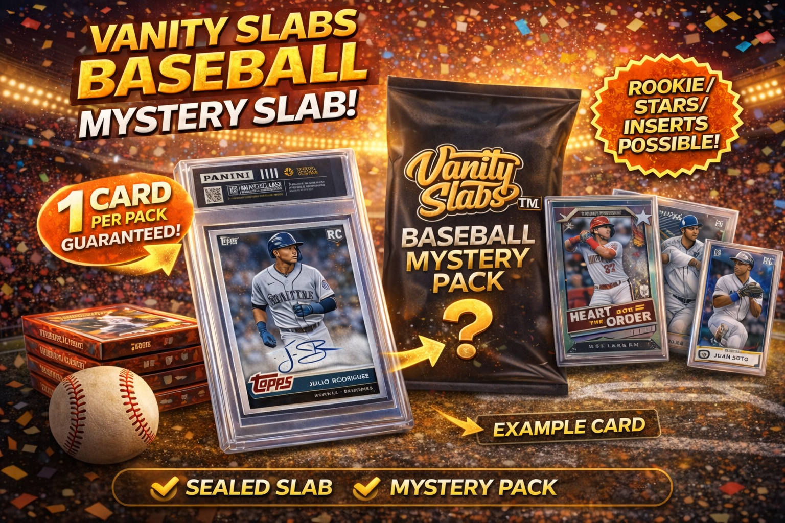 Baseball Mystery Blind Box / Pack— Slabbed Trading Card (Panini, Topps ...