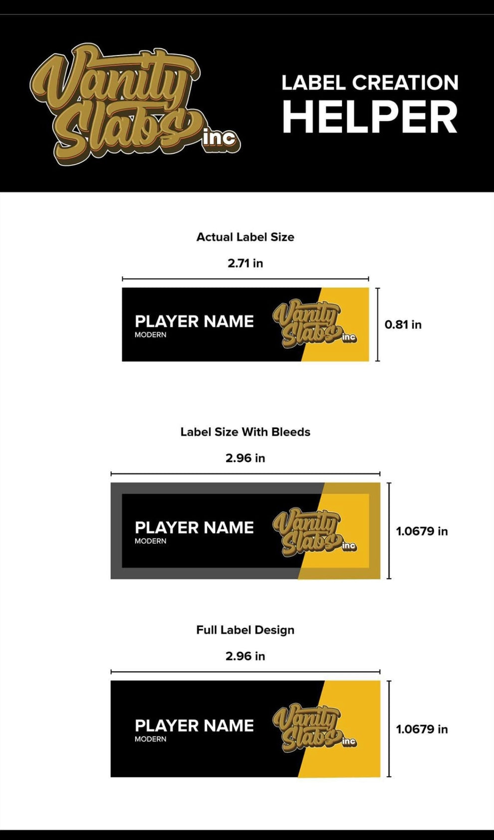 Vanity Slabs for RPA Cards with Personalized Label Display – Vanity ...