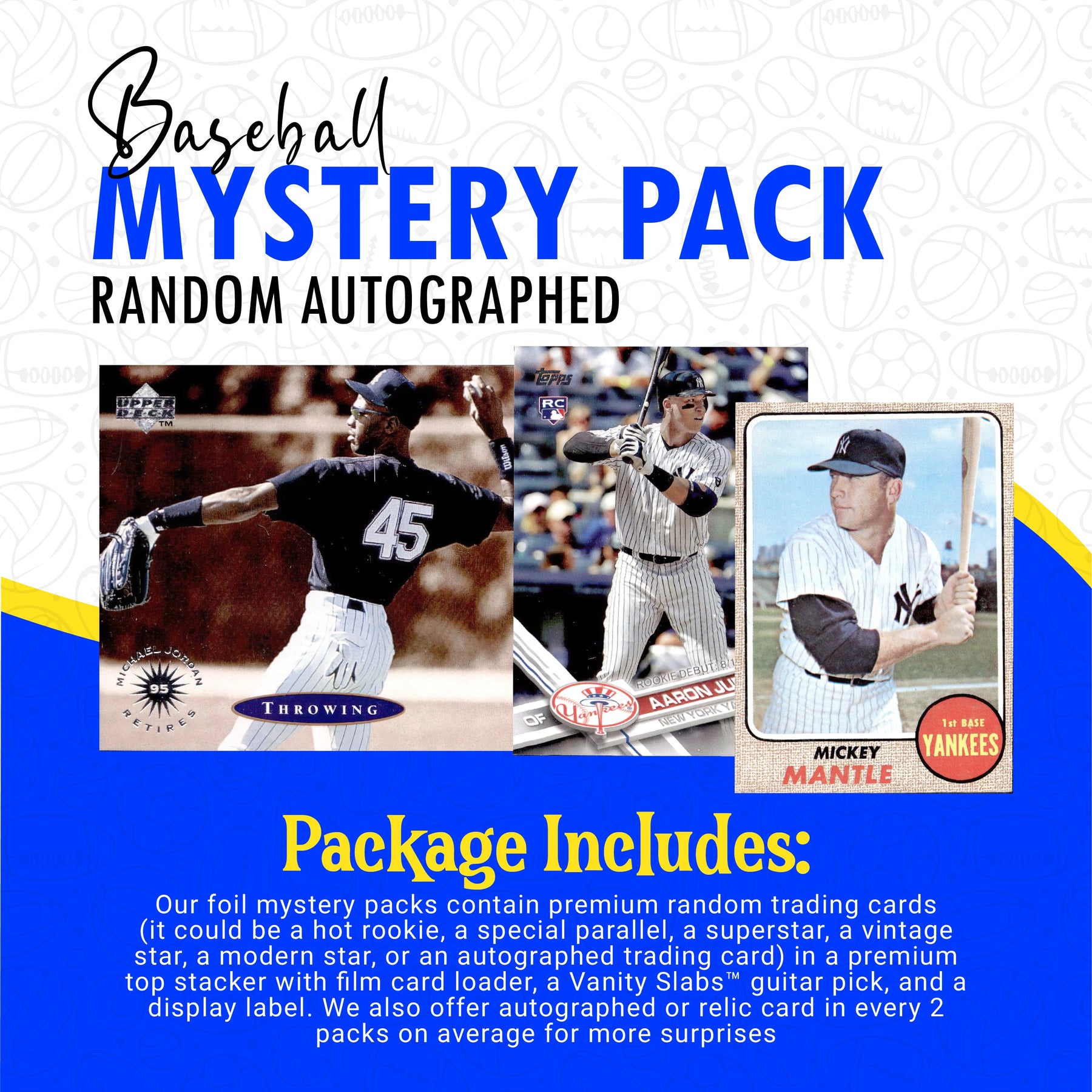 Baseball Mystery Packs Random Autographed, Rookies And Baseball Relic ...