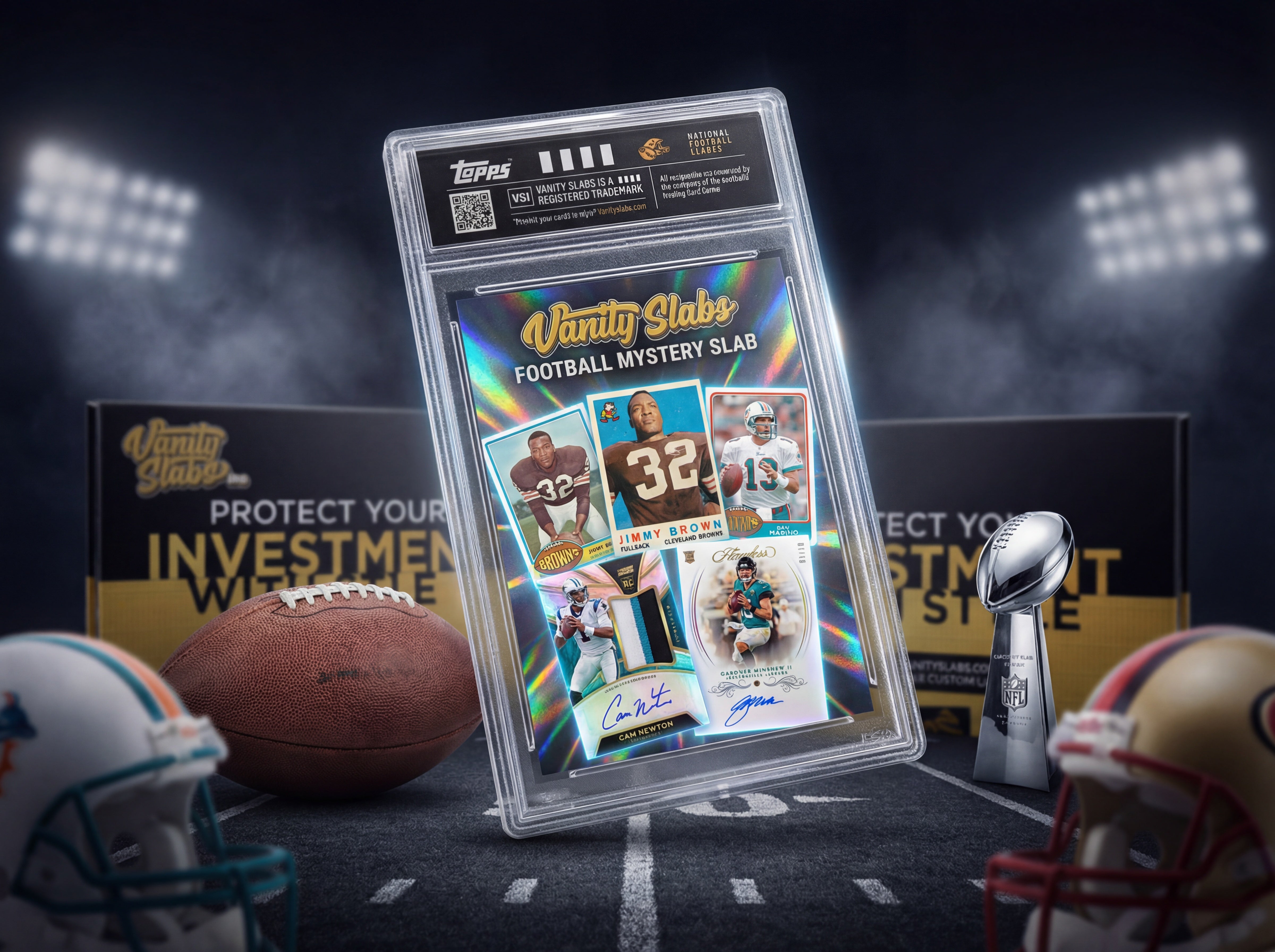 Football Mystery Pack — Slabbed Trading Card (Panini, Topps & Fleer Ma ...